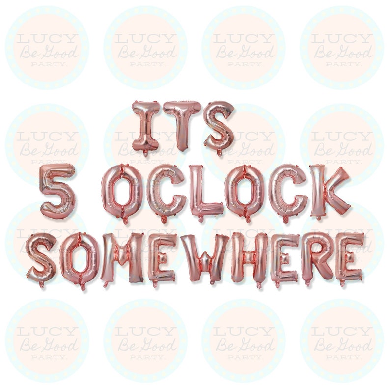 Its FIVE O’CLOCK Somewhere Birthday Party Decor BANNER for Happy Hour, Customizable Bachelorette ...