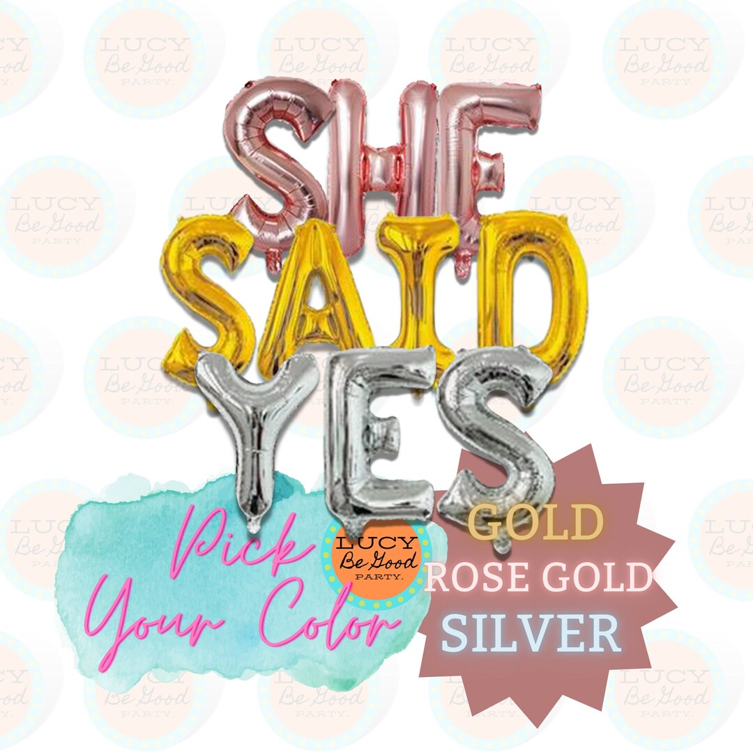 She Said Yes Balloon Banner: Engagement Party Decor - Etsy