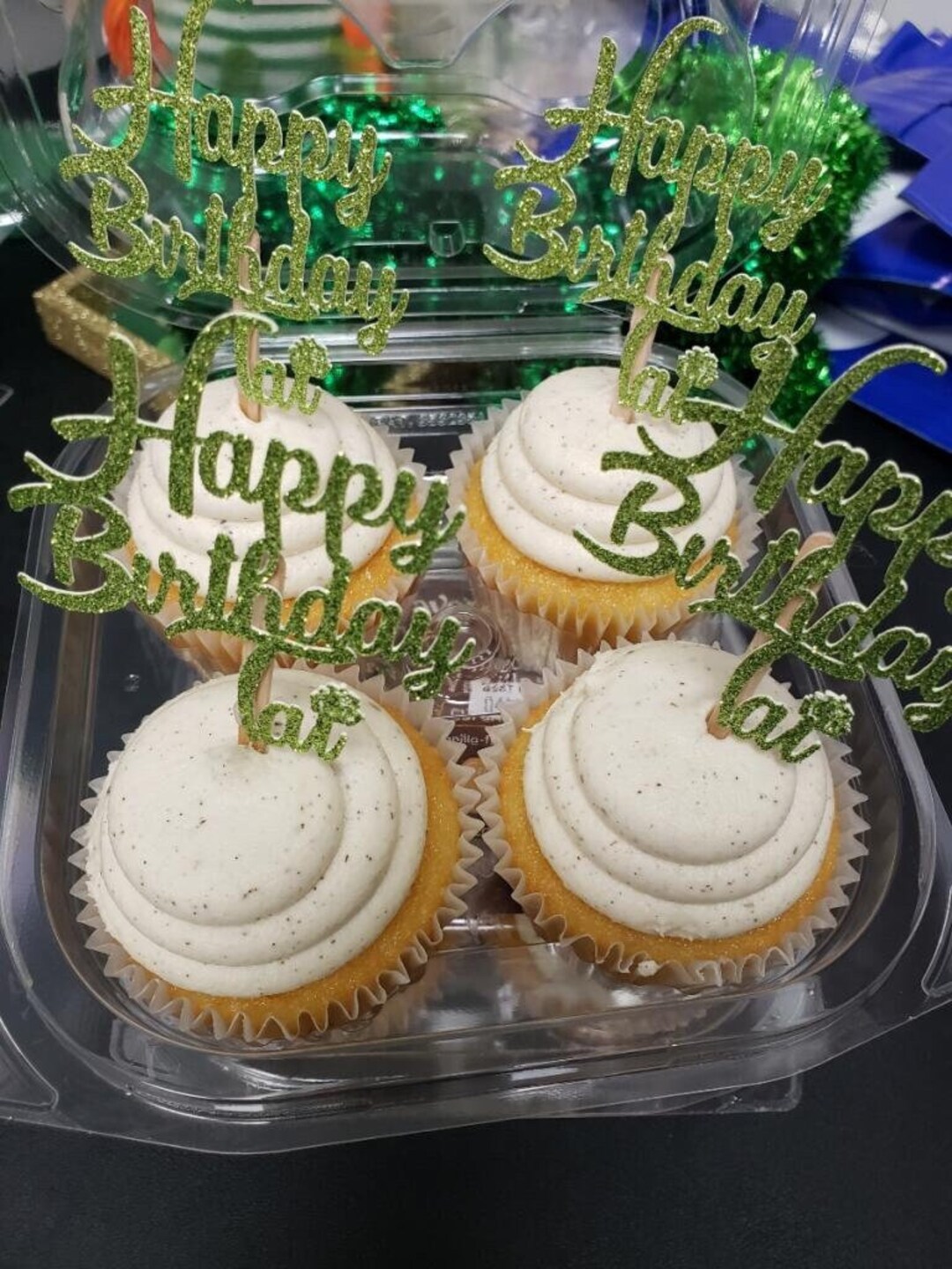 Custom HBD Cupcake Toppers - Etsy