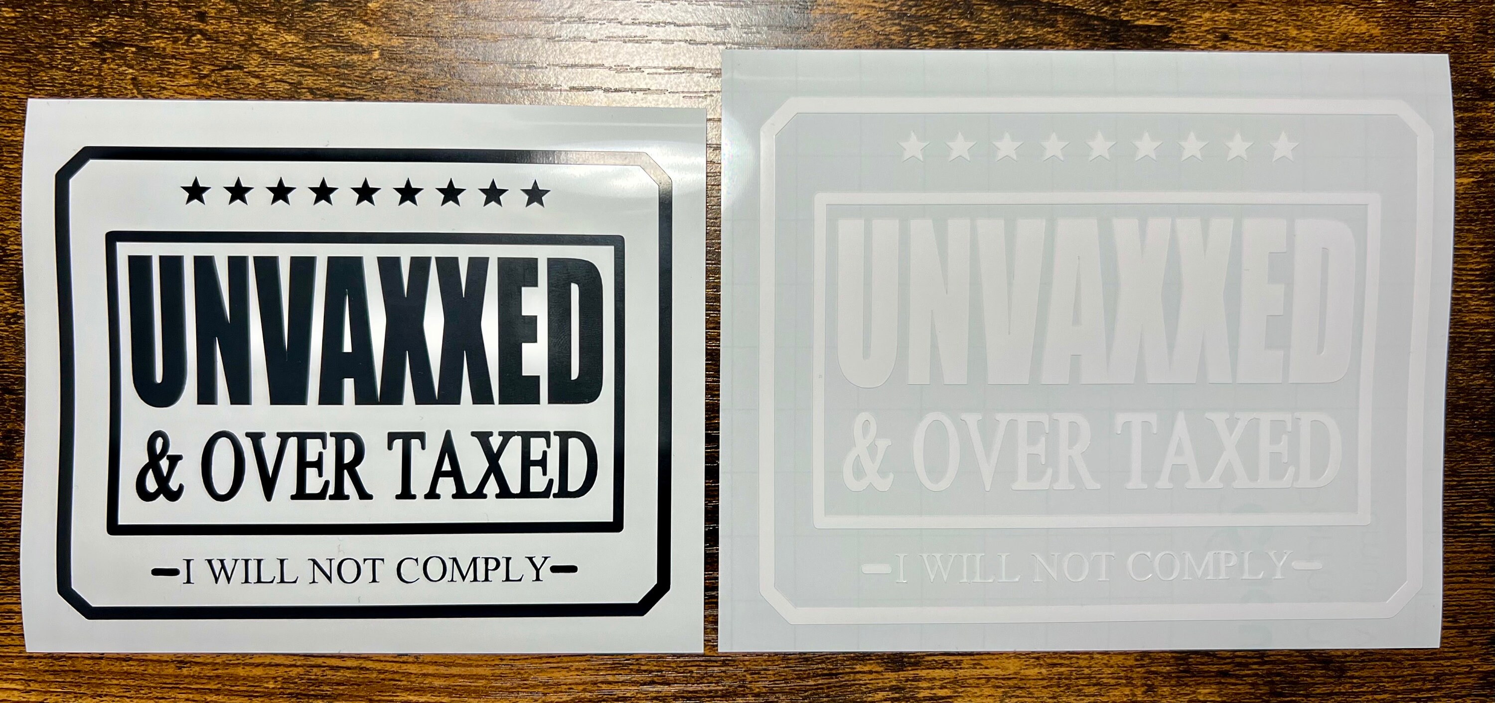 Unvaxxed and Over Taxed Decal multiple Sizes and Colors - Etsy