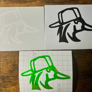 Duck With Backwards Hat Decal multiple Colors - Etsy