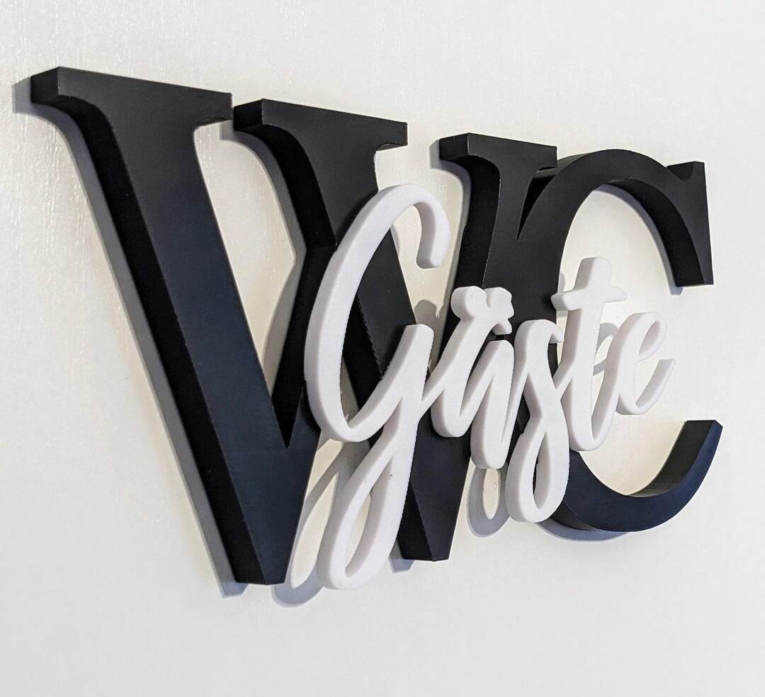 Guest Toilet Sign 3D Door Sign Bathroom Decoration Bathroom Lettering ...