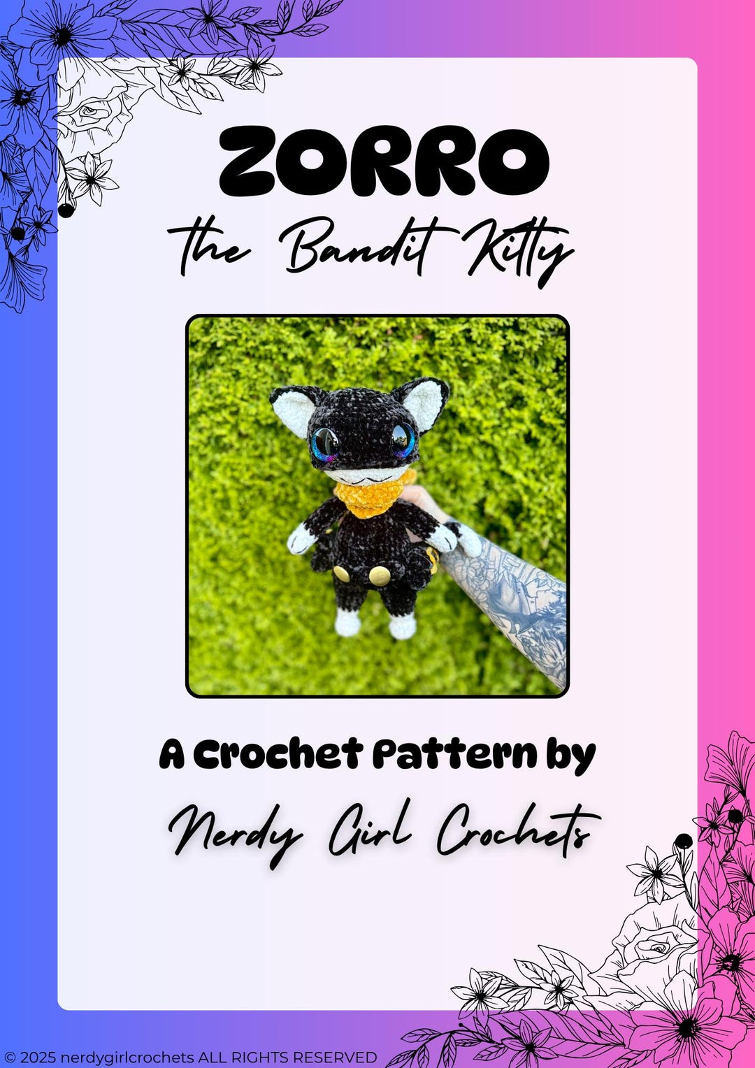 Zorro the Bandit Kitty Crochet Pattern - Etsy