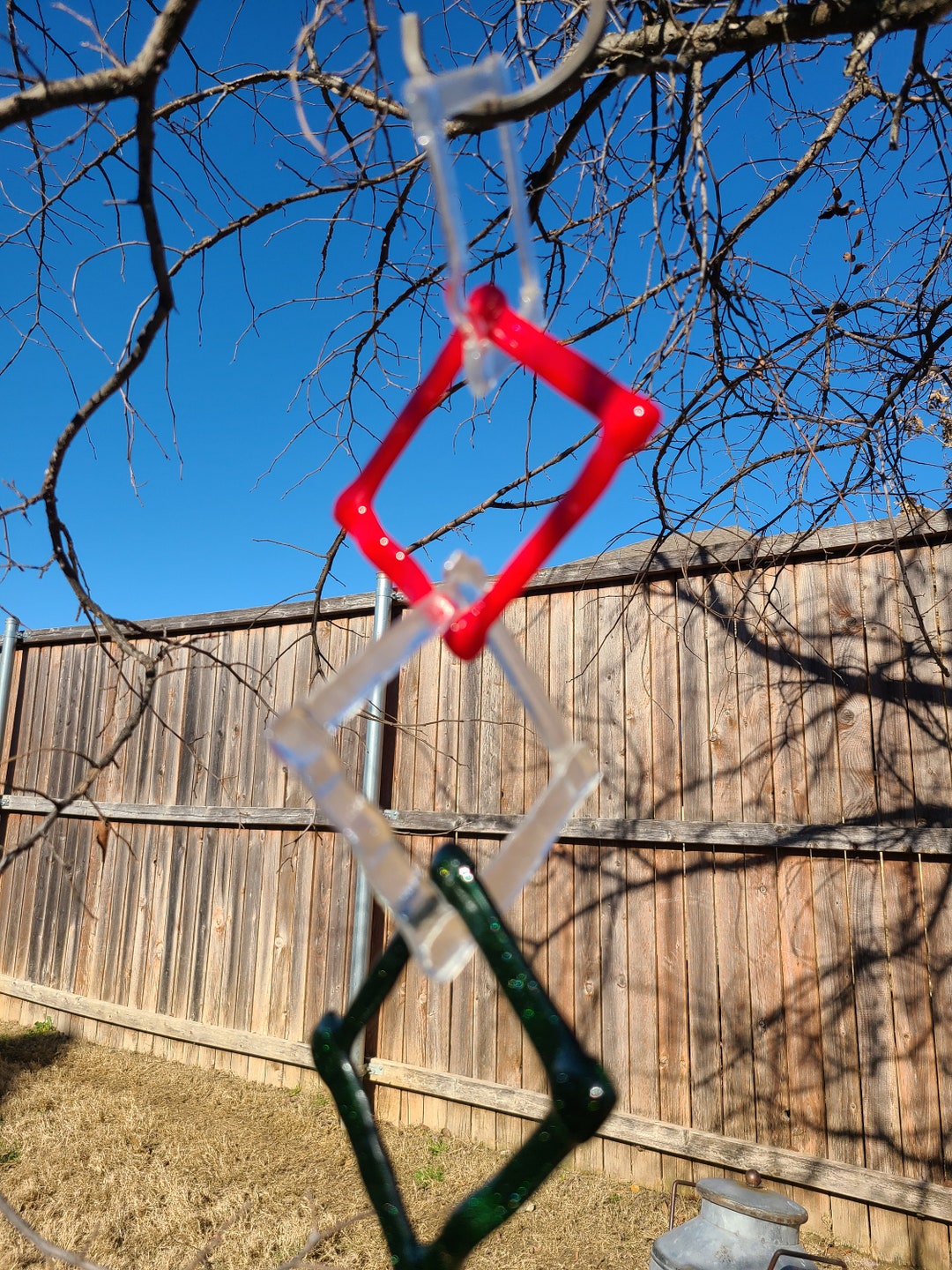 Glass Wind Spinners, Fused Glass Art, Rain Chain for Garden, Suncatcher ...