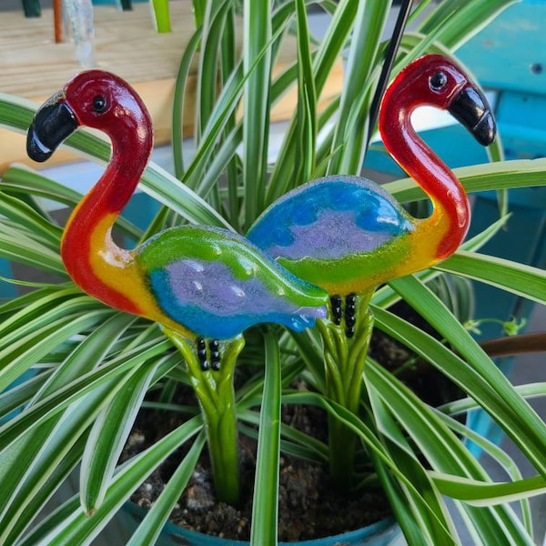 Flamingo Glass Art - Etsy