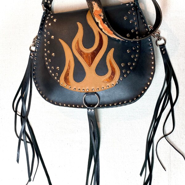 Studded Leather Bag - Etsy
