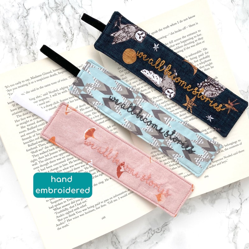 Embroidered Bookmark - Etsy
