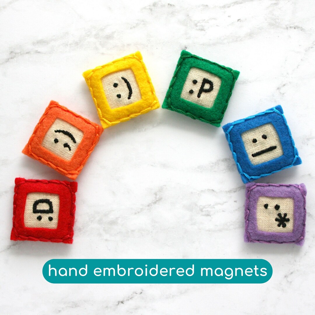 Emoticon Magnet Set, Cute Fridge Magnets, Notice Board Magnet, Nerdy ...