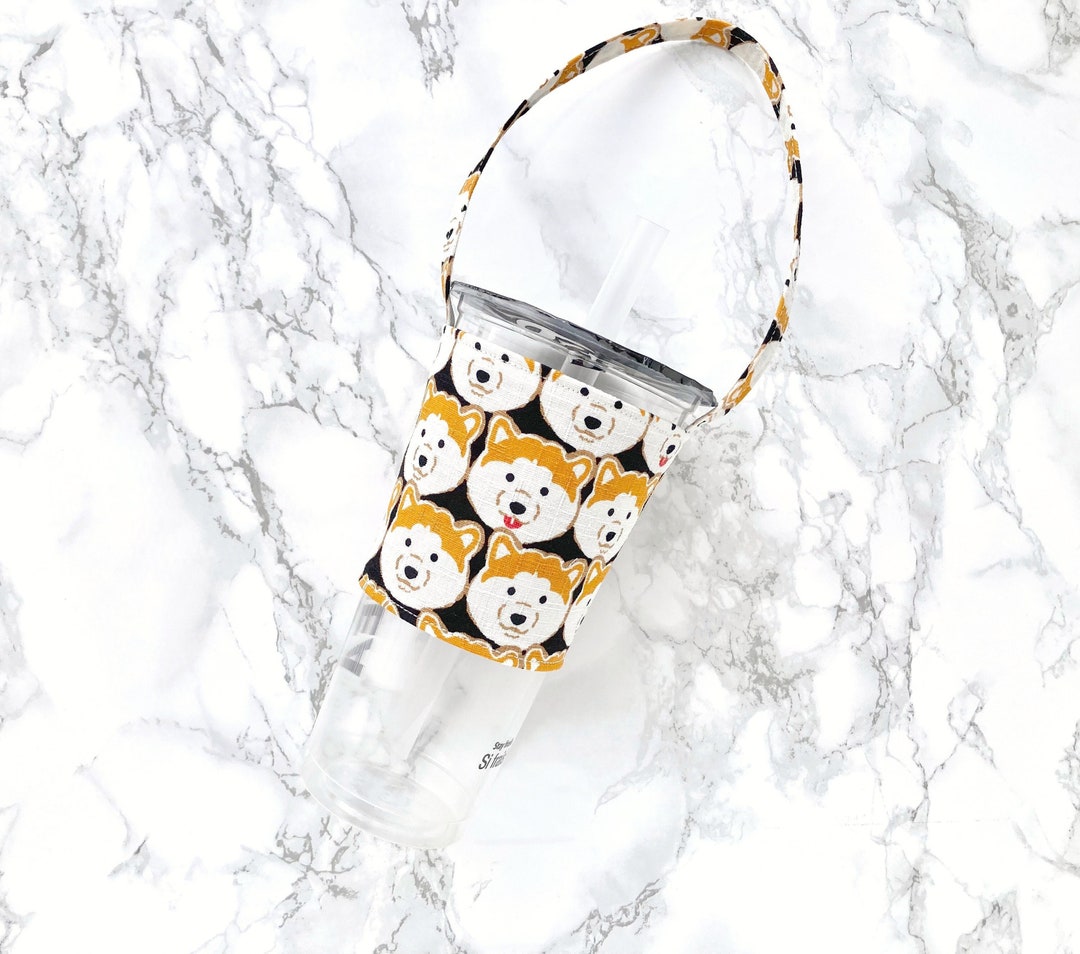 Shiba Inu Boba Tea Cup Holder With Strap, Bubble Tea Carrier, Pet Mom ...