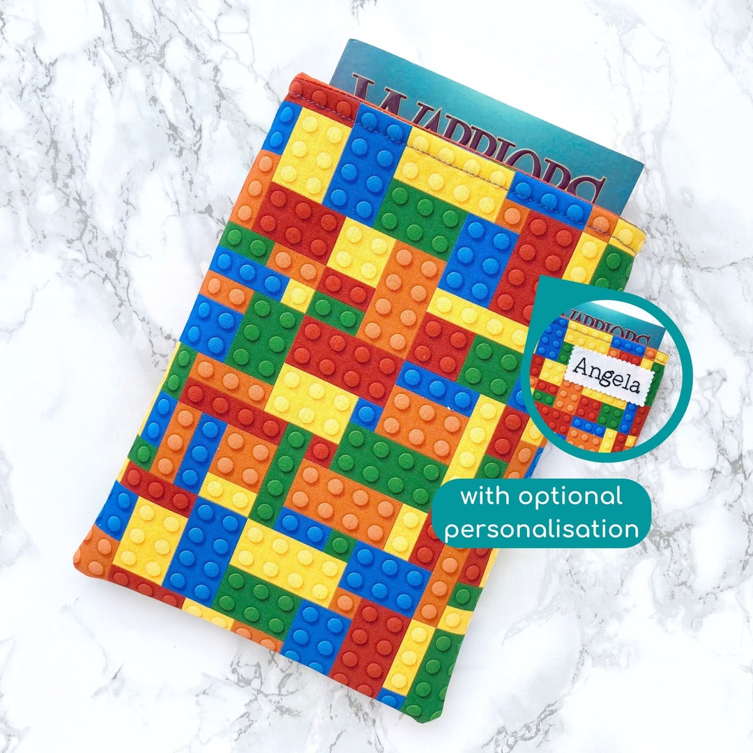 Padded Book Sleeve for Kids, Childrens Book Gift, Lego Fabric Book ...