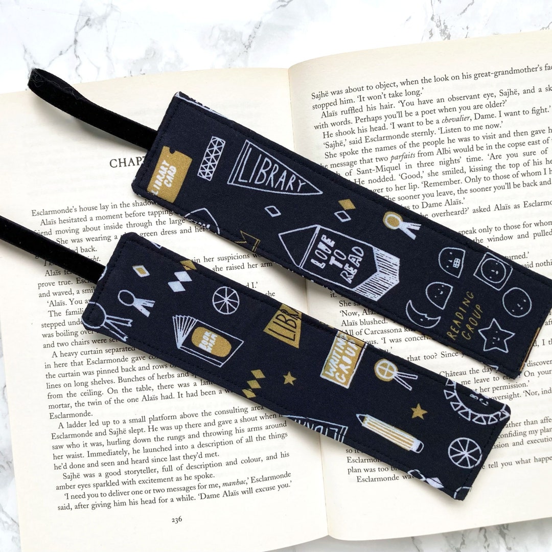 Book Club Fabric Bookmark, Book Themed Bookmark, Reading Gifts for ...
