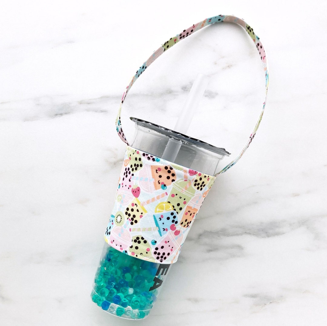 Cute Boba Fabric Bubble Tea Carrier, Boba Tea Cup Holder With Strap ...