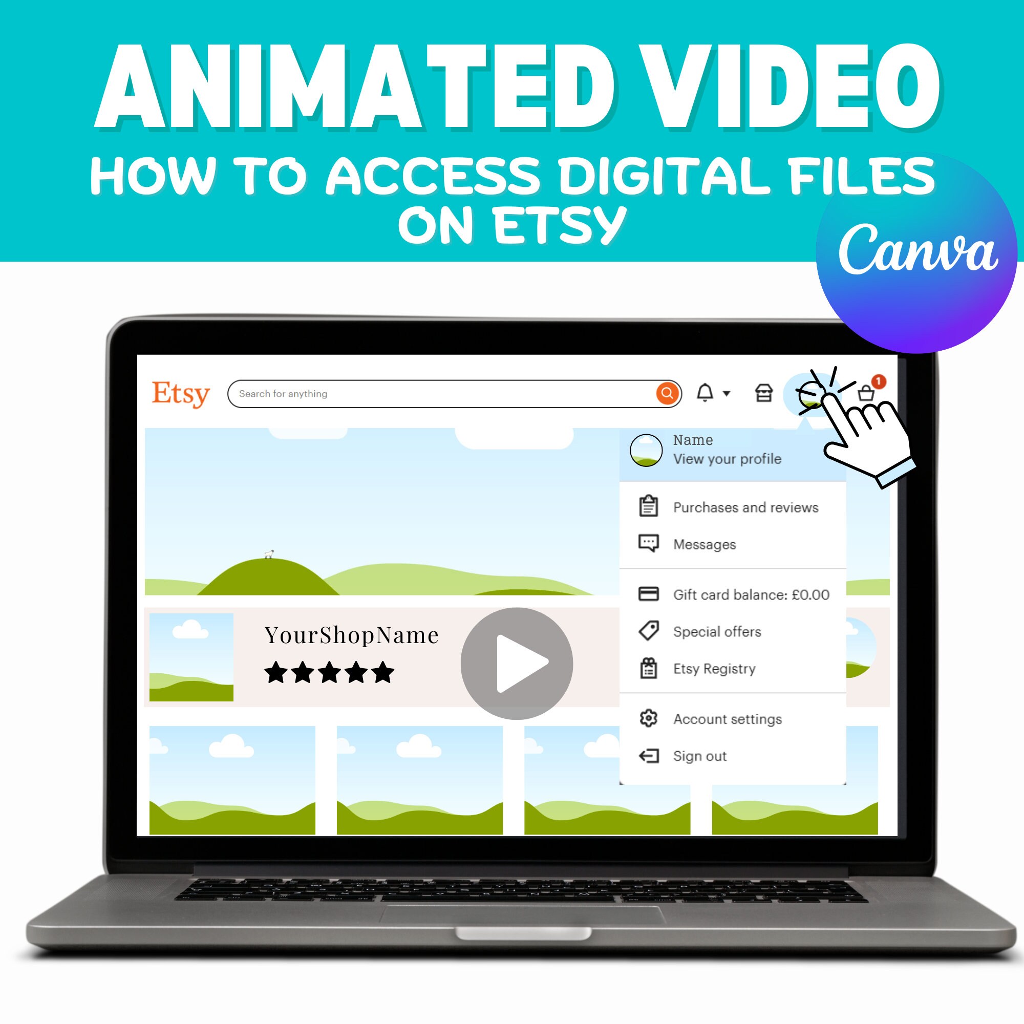 LAPTOP SCREEN ANIMATION - How to Find Digital Download - Etsy Listing ...