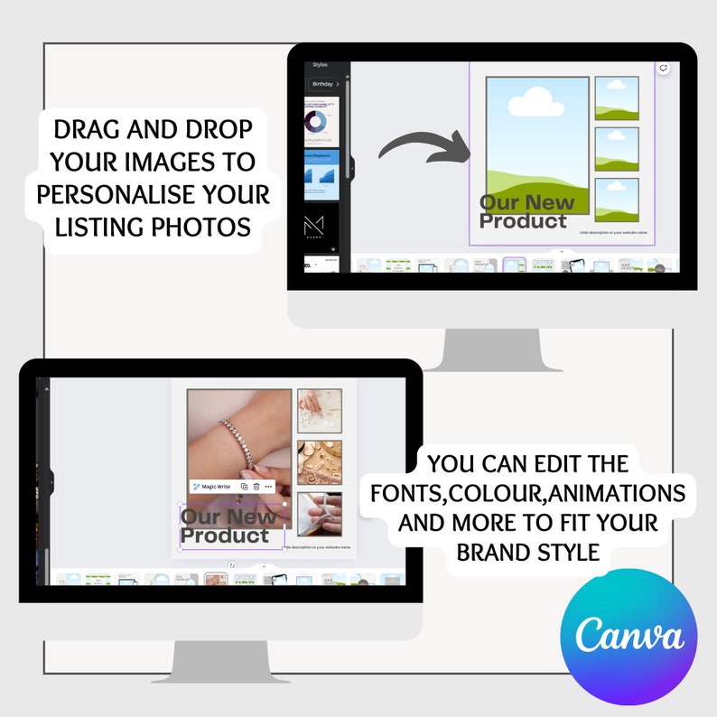 50 PRODUCT LISTING MOCKUPS - Editable Digital Seller and Physical ...