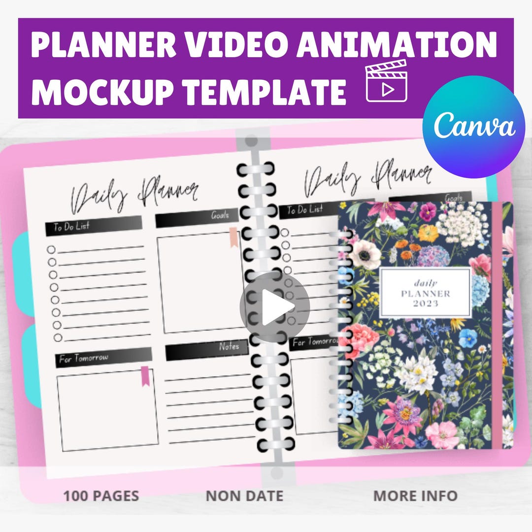 PLANNER PAGES VIDEO Template - Planner Mockup Animation - Page Turning ...