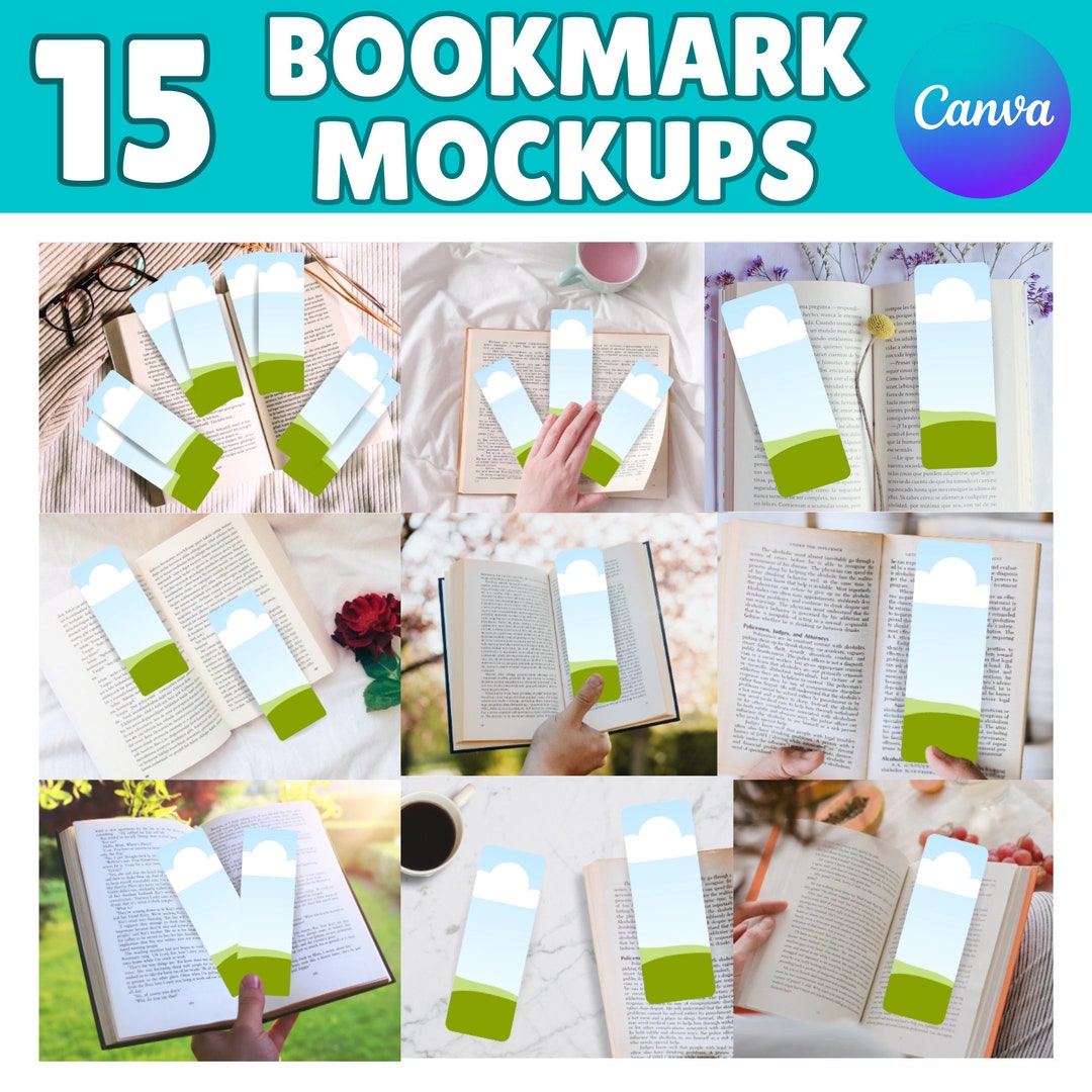 BOOKMARK MOCKUPS REALISTIC - Creative Bookmark Mock- Etsy Listing ...