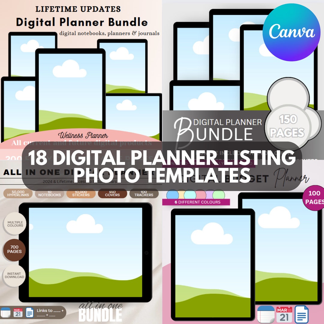 18 DIGITALPLANNER MOCKUP TEMPLATES Digital Planner Listing Photo ...