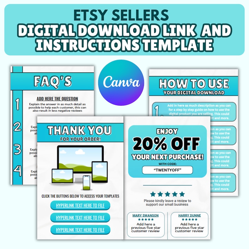 ETSY DIGITALDOWNLOAD INSTRUCTIONS Download Instruction Templates for ...
