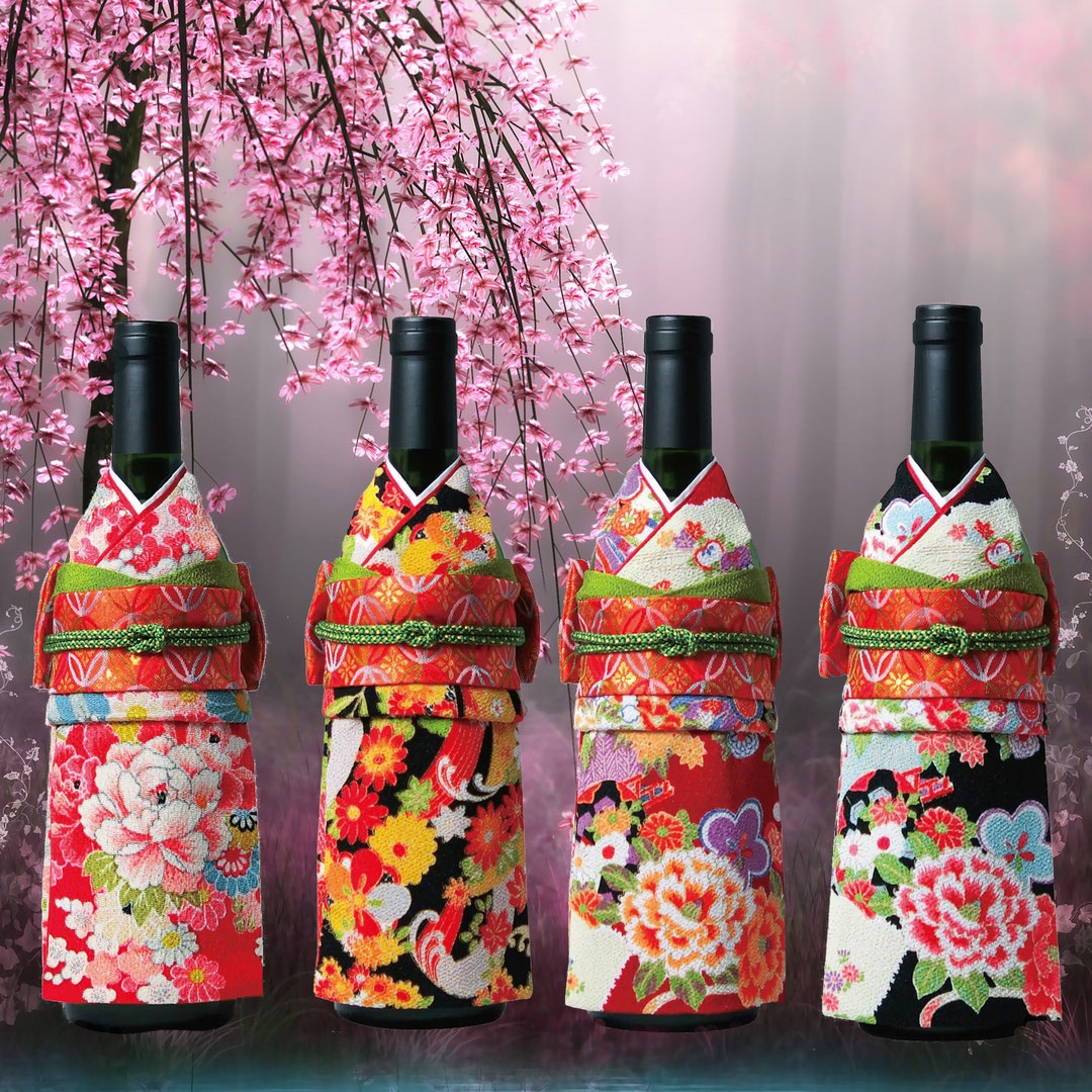 Japanese Hime(princess) Kimono Wine Bottle Cover, Hostess Gifts ...