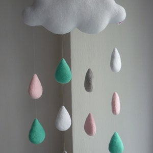 Rain Cloud Baby Mobile, Nursery Crib Mobile - Etsy