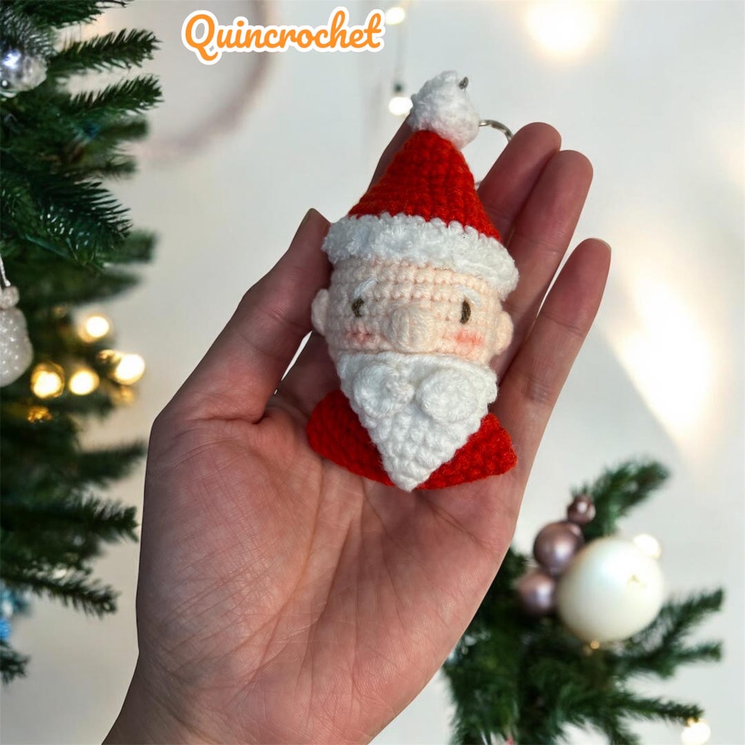 Crochet Santa Claus Keychain: Handmade Christmas Ornament - Etsy