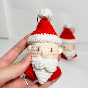 Crochet Santa Claus Keychain: Handmade Christmas Ornament - Etsy