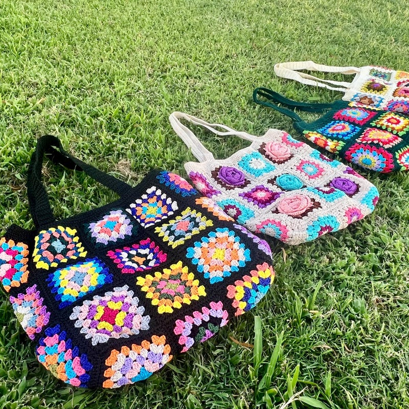 Vintage Crochet Bag - Etsy