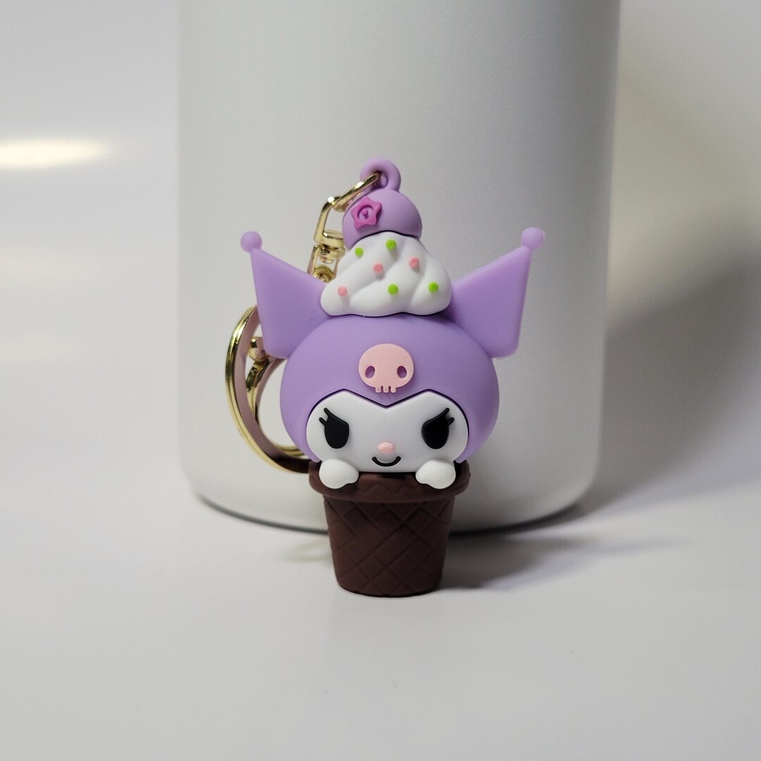 Sanrio Ice Cream Keychains – Cute Rubber Keychains Featuring Kuromi, My ...