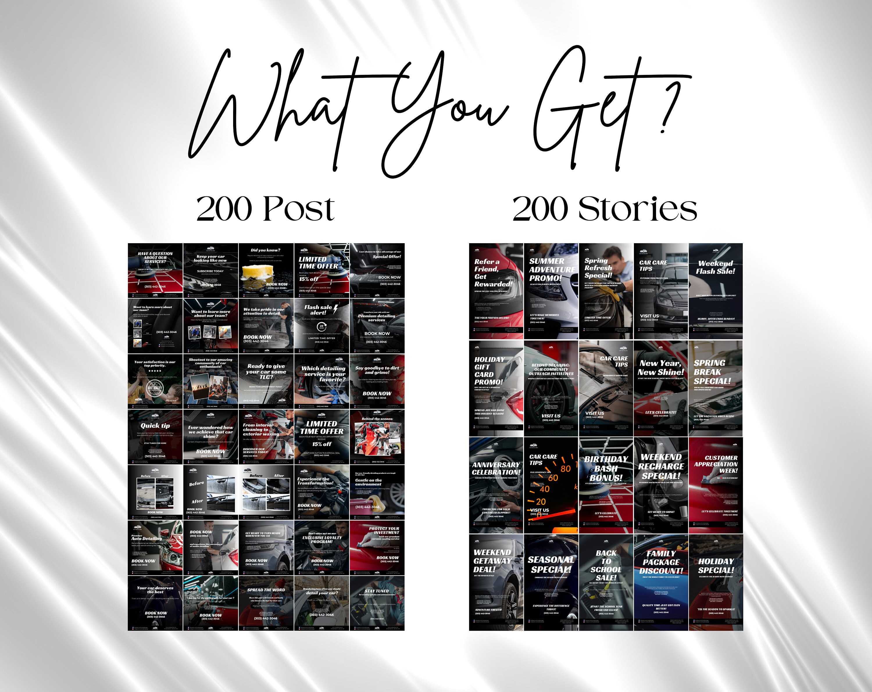 400 Car Detailing Marketing Template Car Detailing Instagram Post Story ...