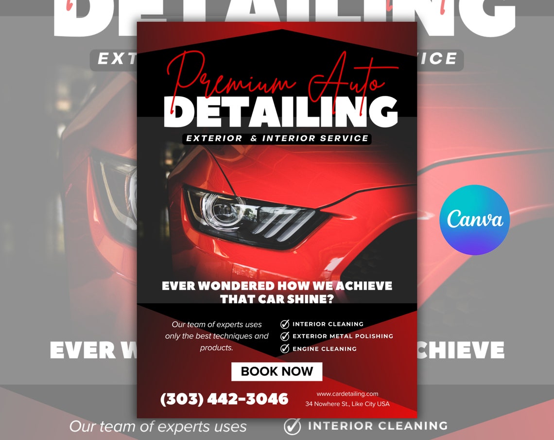 Car Detailing Flyer, Auto Detailing Flyer Template Design, Car Wash ...