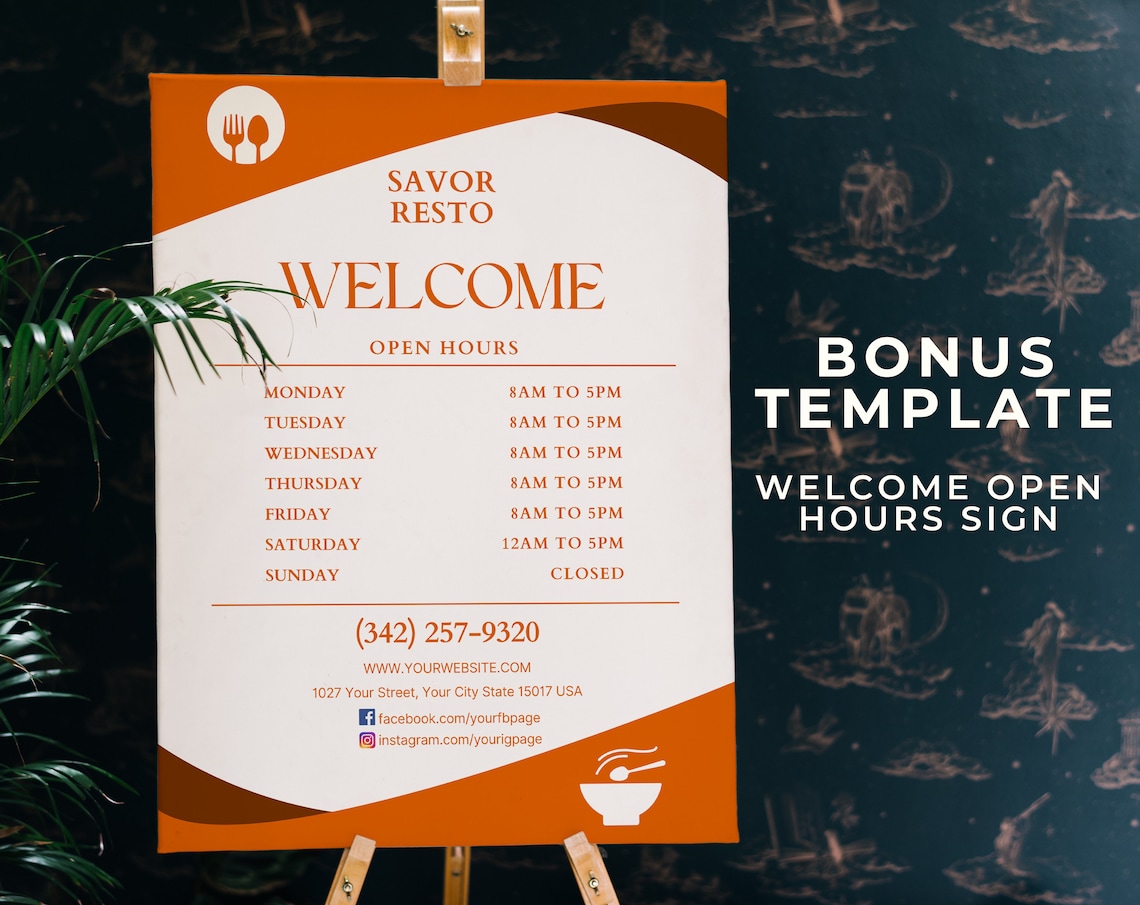 Minimal Restaurant Menu Template, Modern Restaurant Menu, Editable Menu ...