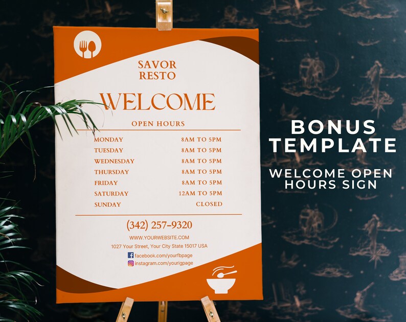 Minimal Restaurant Menu Template, Modern Restaurant Menu, Editable Menu ...