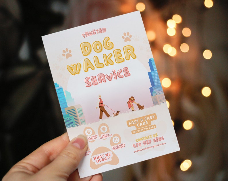 Dog Walker Flyer, Dog Walker Tear off Flyer, Dog Walking & Pet Sitting ...