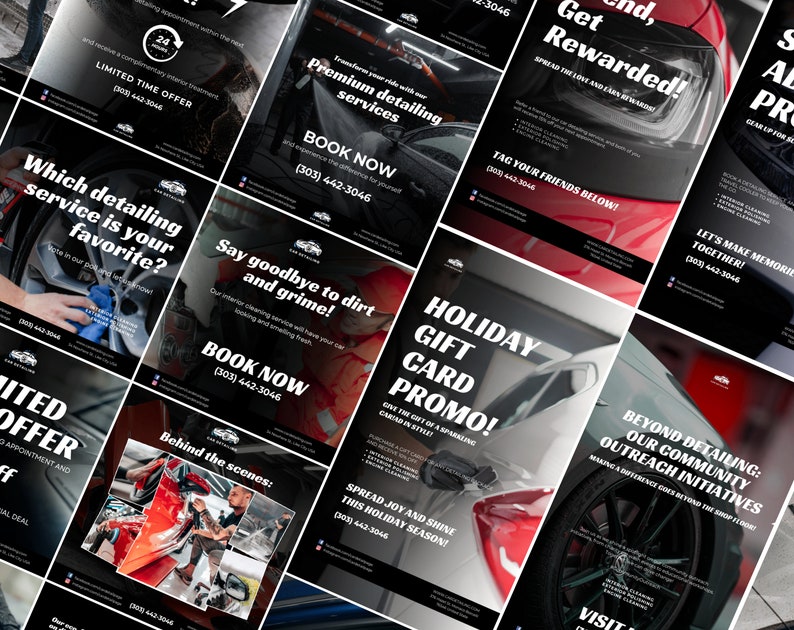 400 Car Detailing Marketing Template Car Detailing Instagram Post Story ...