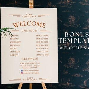 Minimal Restaurant Menu Template, Modern Restaurant Menu, Editable Menu ...