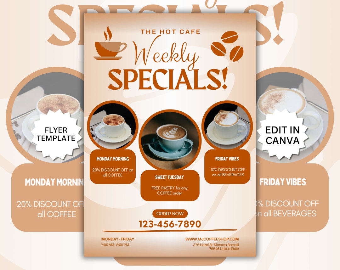 Cafe Flyer, Coffee Shop Flyer Template, Cafe Menu Flyer, Restaurant ...