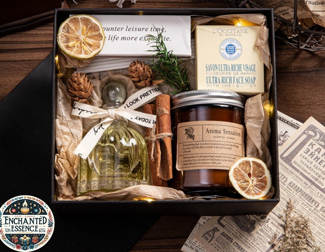 Candle Gift Box Set Organic Soy Candle Aromatherapy Gift Housewarming ...