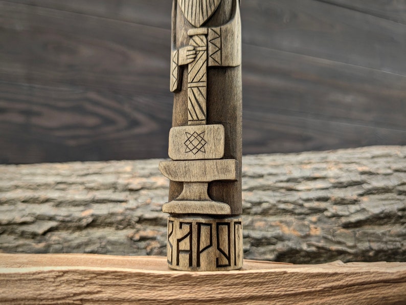 Slavic God Svarog. Wooden Gods Statue. Slavic Pantheon. Mythology Altar ...