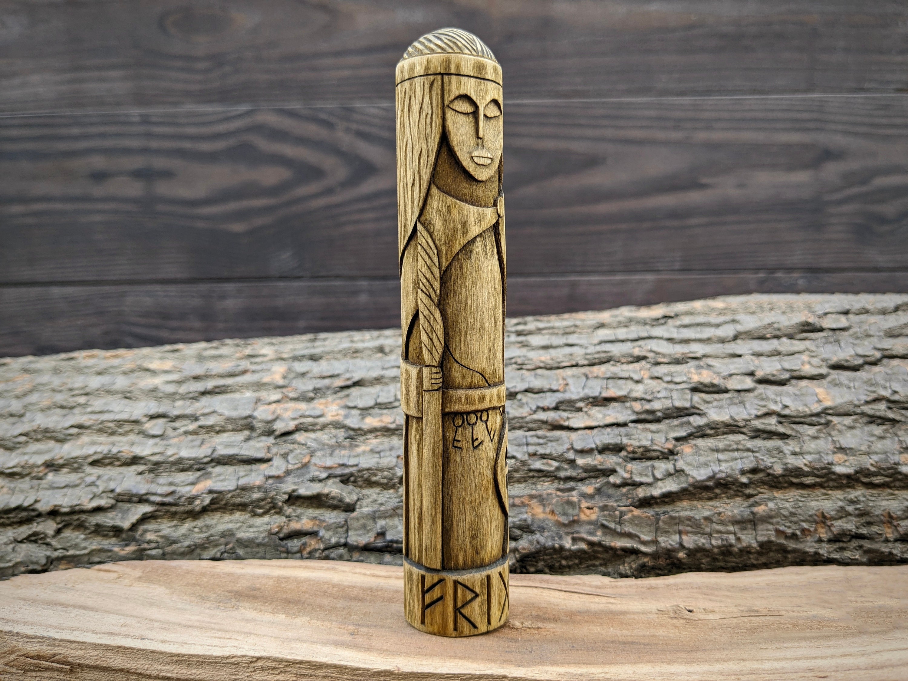 Scandinavian Goddess Frigg. Wooden Gods Sculpture. Norse Pantheon ...