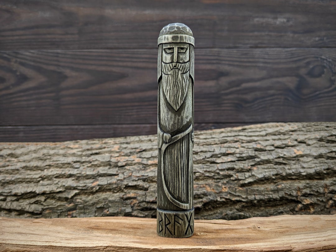 Scandinavian God Bragi. Wooden Gods Sculpture. Norse Pantheon ...