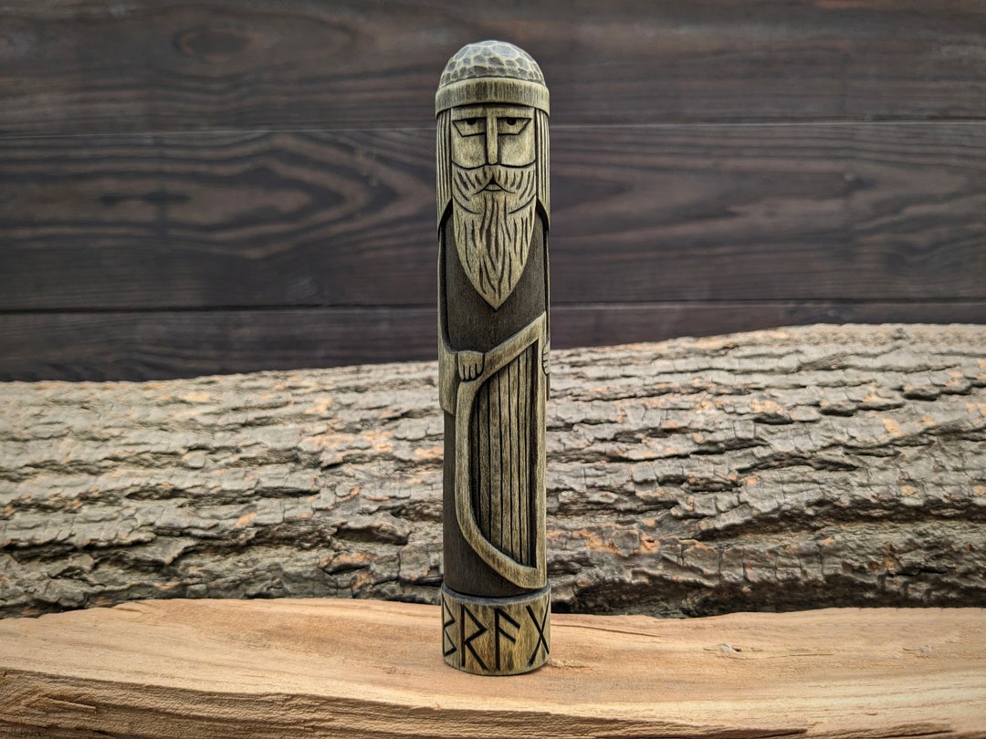 Scandinavian God - Bragi. Wooden Gods Sculpture. Norse Pantheon ...
