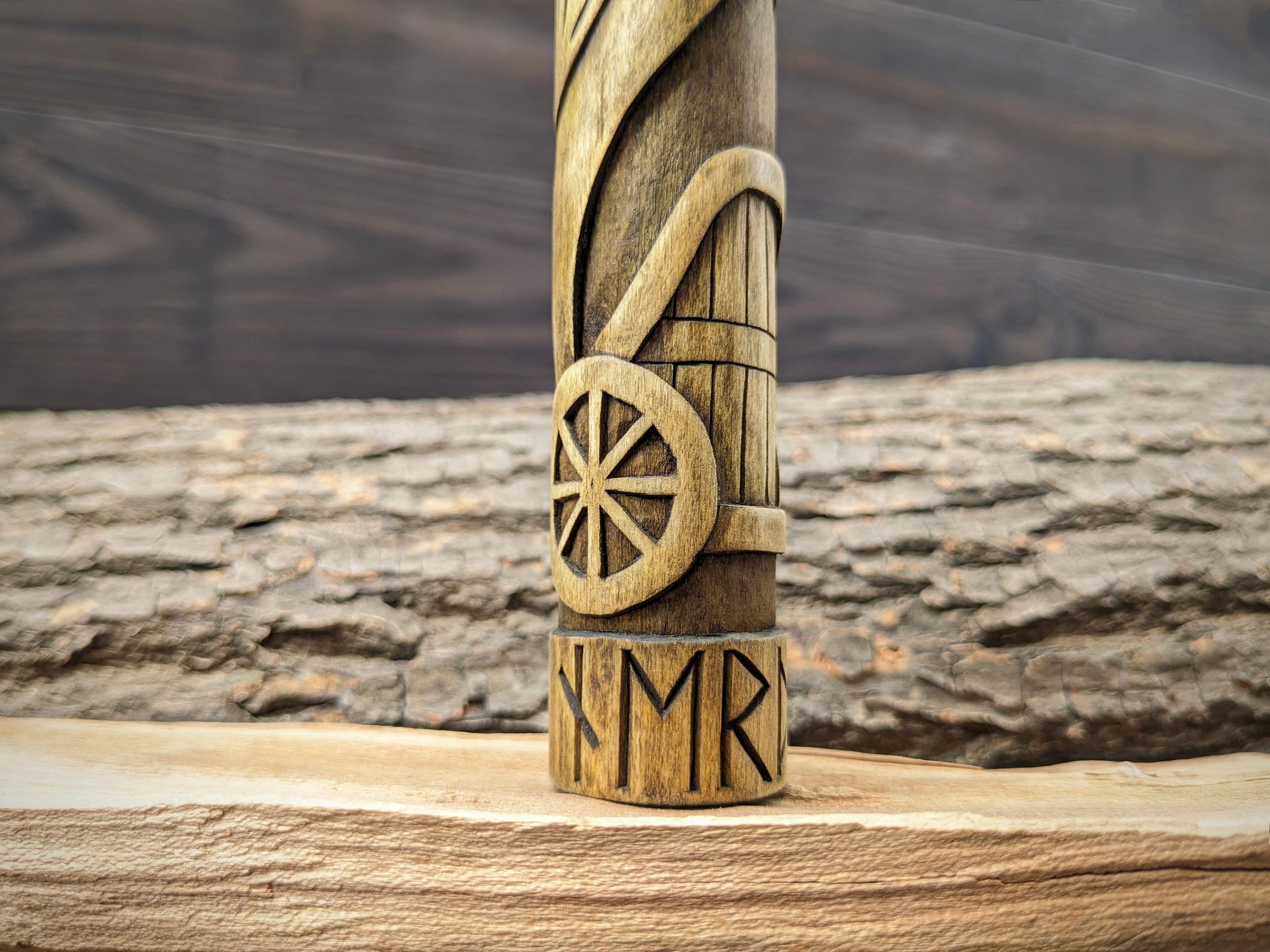 Scandinavian Goddess Nerthus. Wooden Gods Sculpture. Norse Pantheon ...