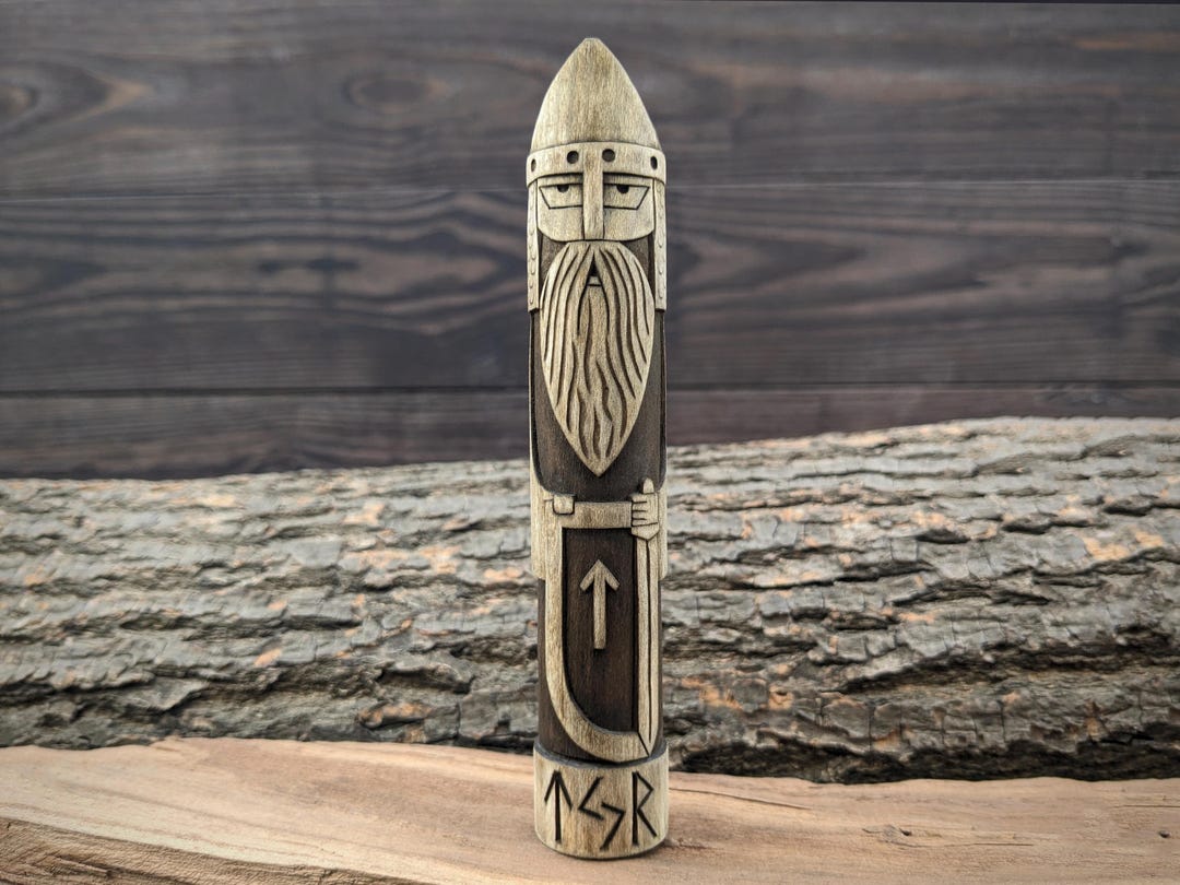 Scandinavian God - Tyr. Wooden Gods Sculpture. Norse Pantheon ...