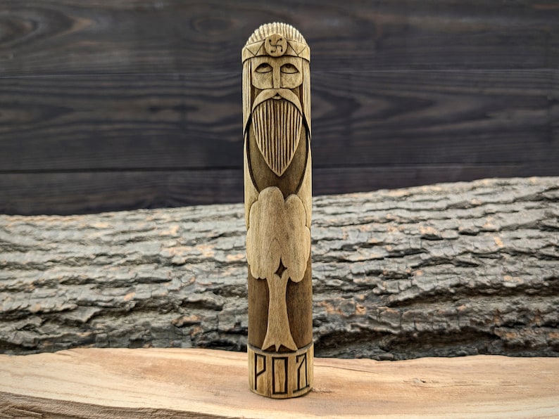 Rod Hand Carved Wood Statue: Slavic God Figurine - Etsy