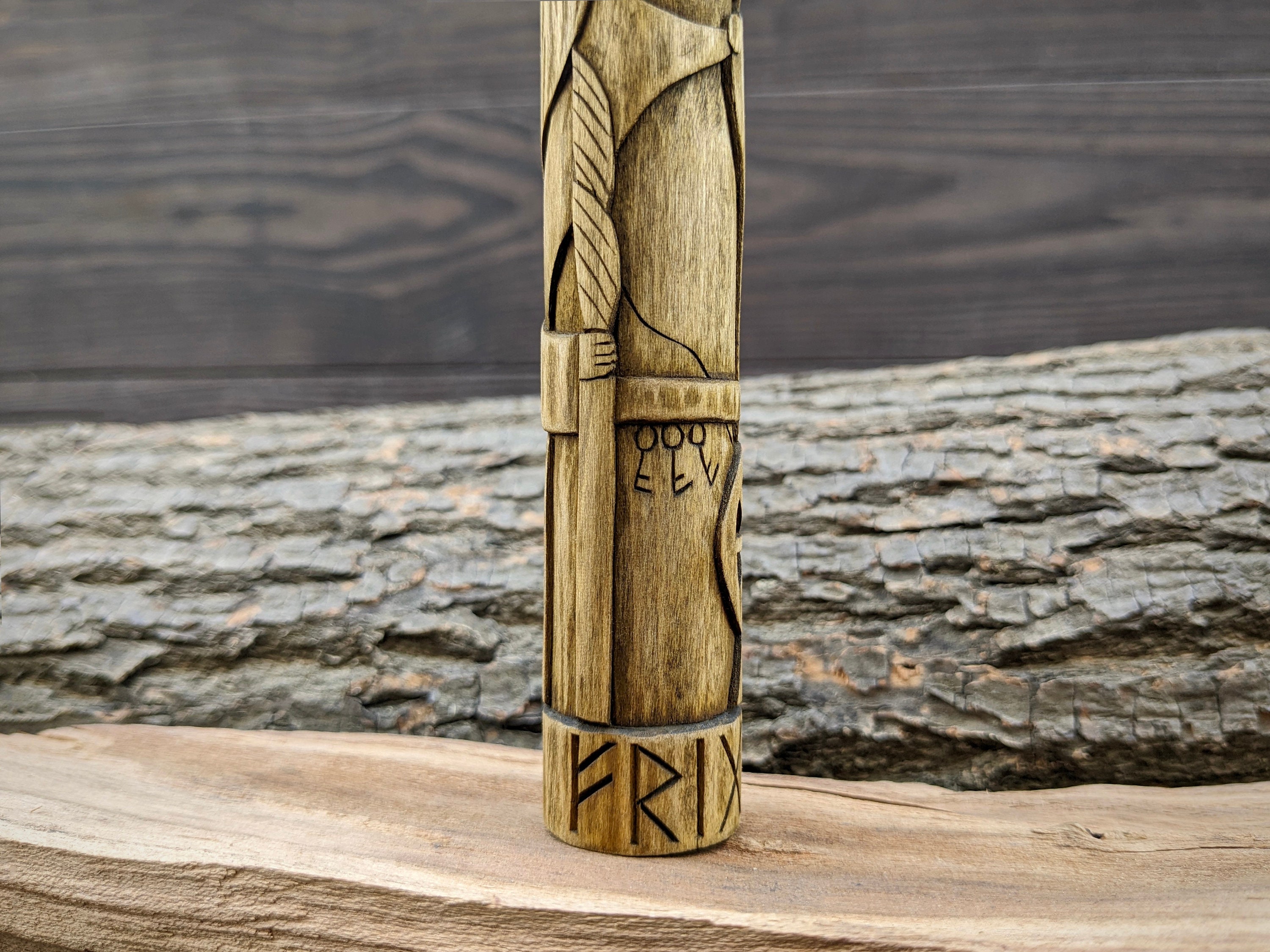 Scandinavian Goddess Frigg. Wooden Gods Sculpture. Norse Pantheon ...