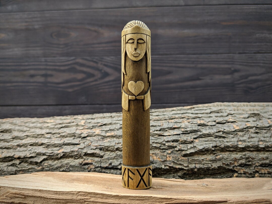 Scandinavian Goddess Nanna. Wooden Gods Sculpture. Norse Pantheon ...