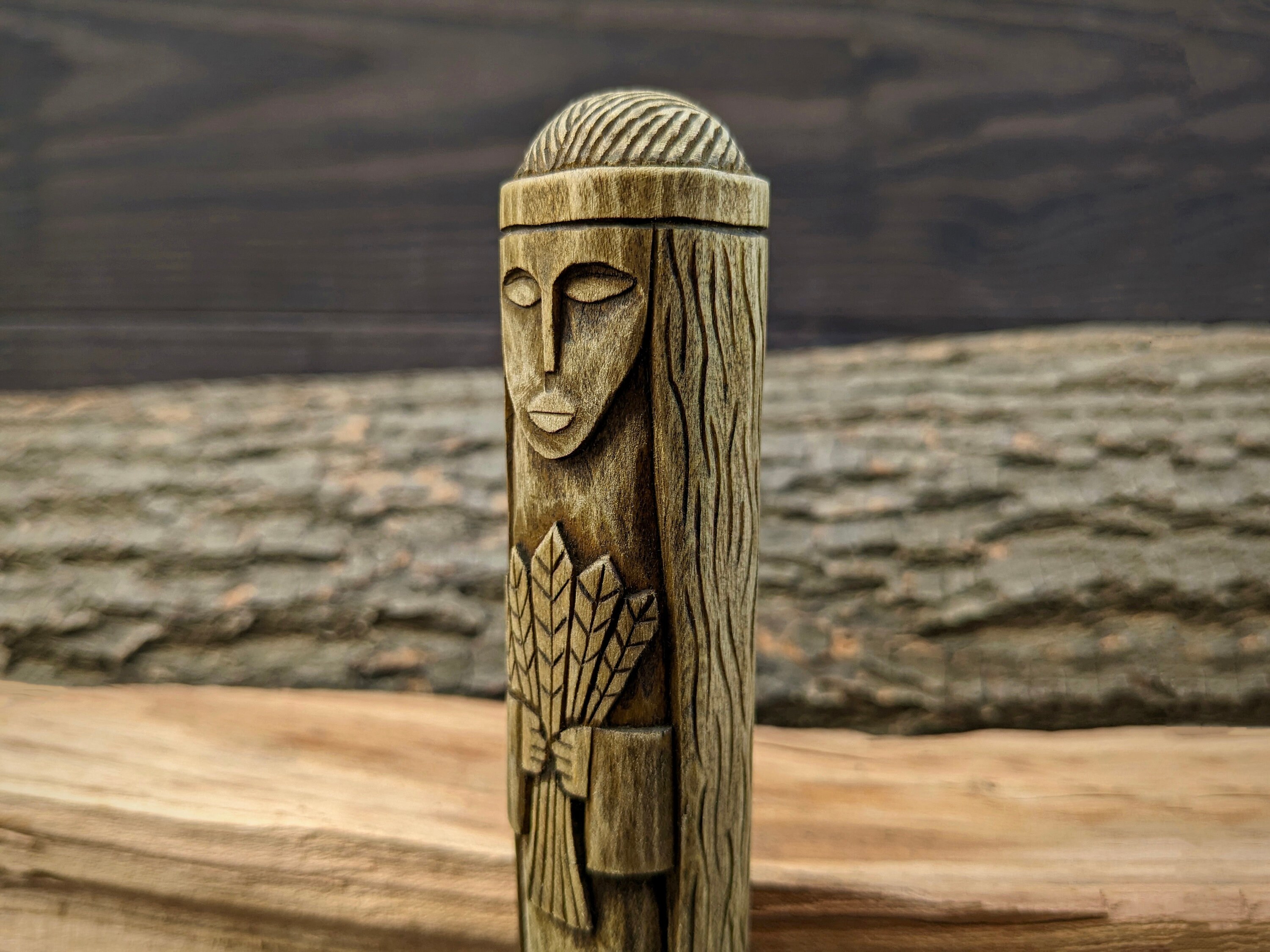 Scandinavian Goddess Sif. Wooden Gods Sculpture. Norse Pantheon ...