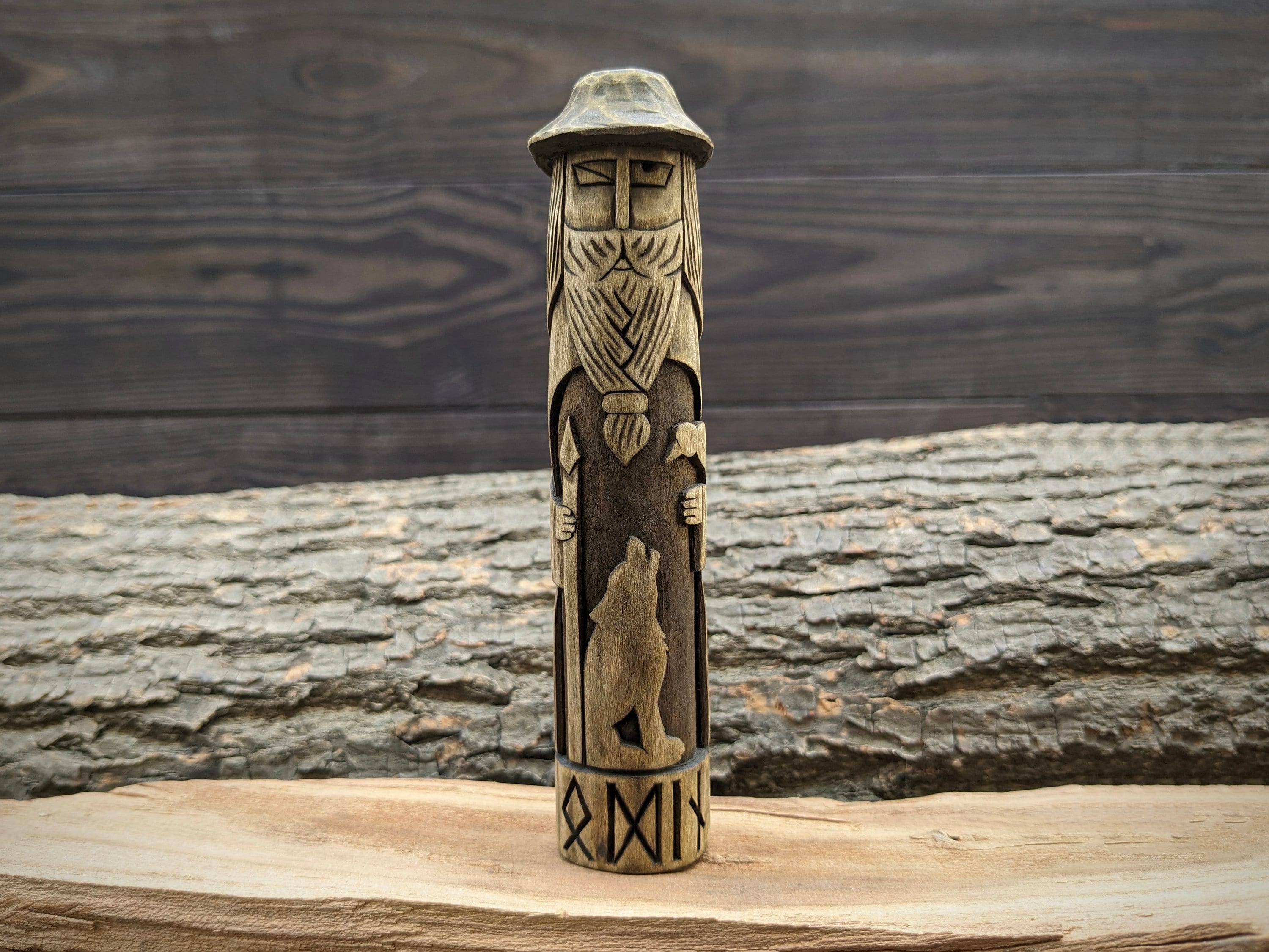 Scandinavian God Odin. Wooden Gods Statue. Norse Pantheon. Mythology ...
