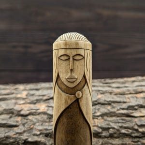 Scandinavian Goddess - Nerthus. Wooden Gods Sculpture. Norse Pantheon ...