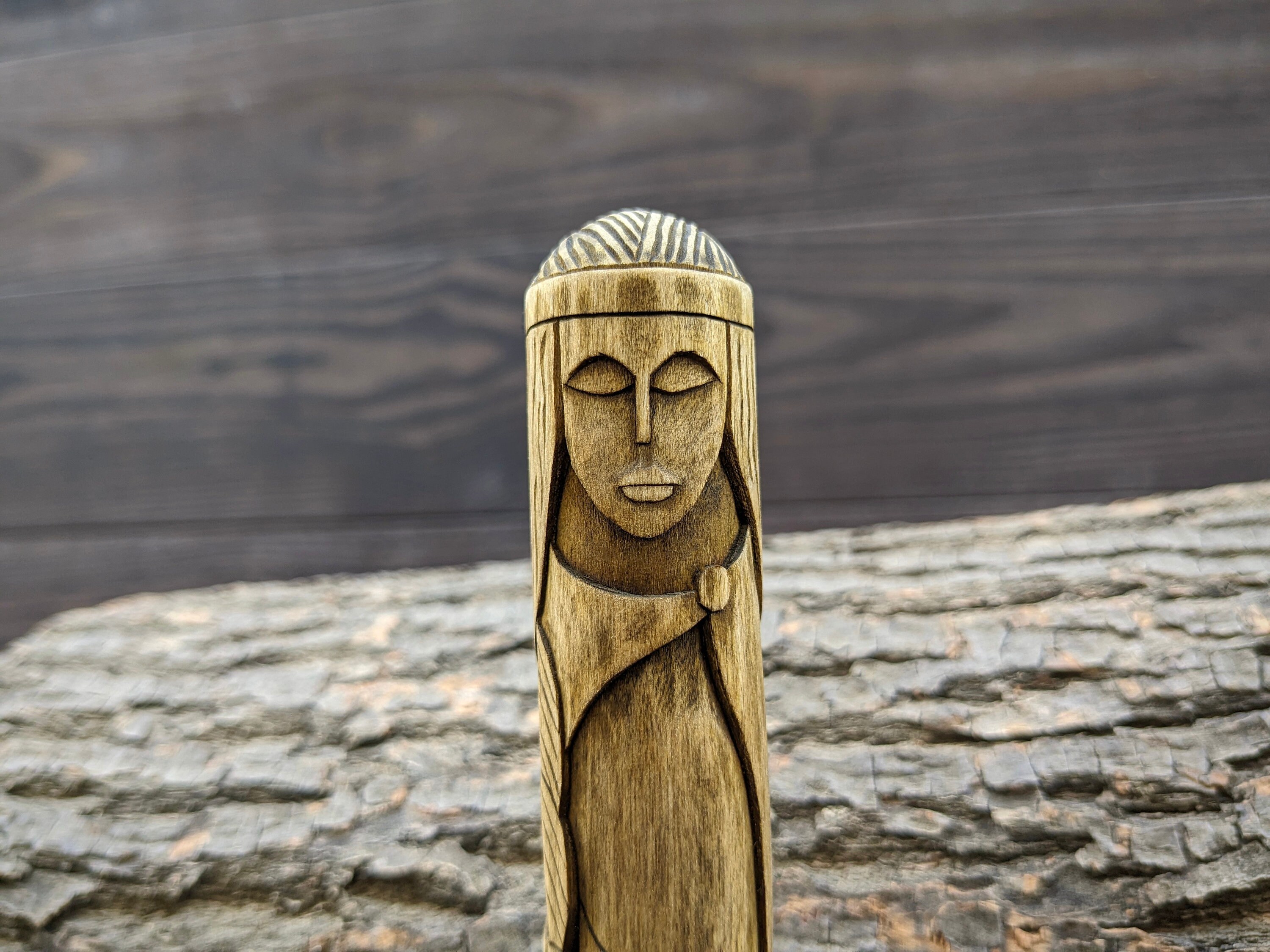 Scandinavian Goddess Frigg. Wooden Gods Sculpture. Norse Pantheon ...